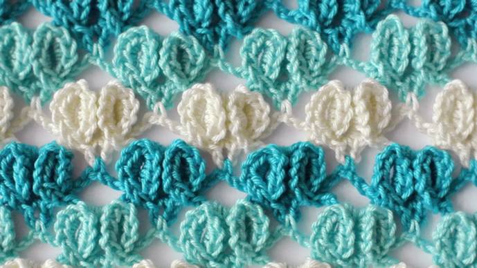 Узор "Ушки" Всего 2 ряда! Вязание для начинающих.Необычные узоры крючком*crochet patterns* Урок 134