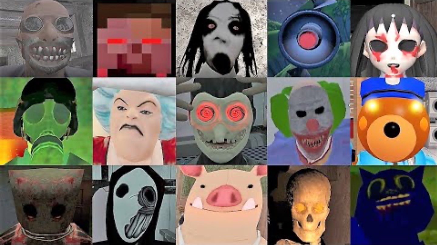 Caught Battle #5 | Smiling-X 2 Among Us Piggy 2 Metel Coulrophobia Scary Teacher 3D Siren Head & +