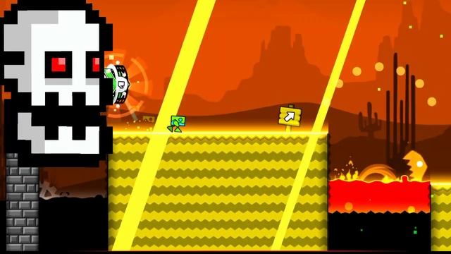 Press Start с тремя монетами в геометрия даш Саб-Зиро