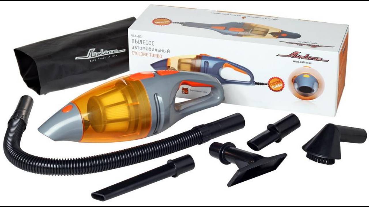 AIRLINE CYCLONE TURBO VCA-03 автомобильный пылесос (car vacuum cleaner). Обзор