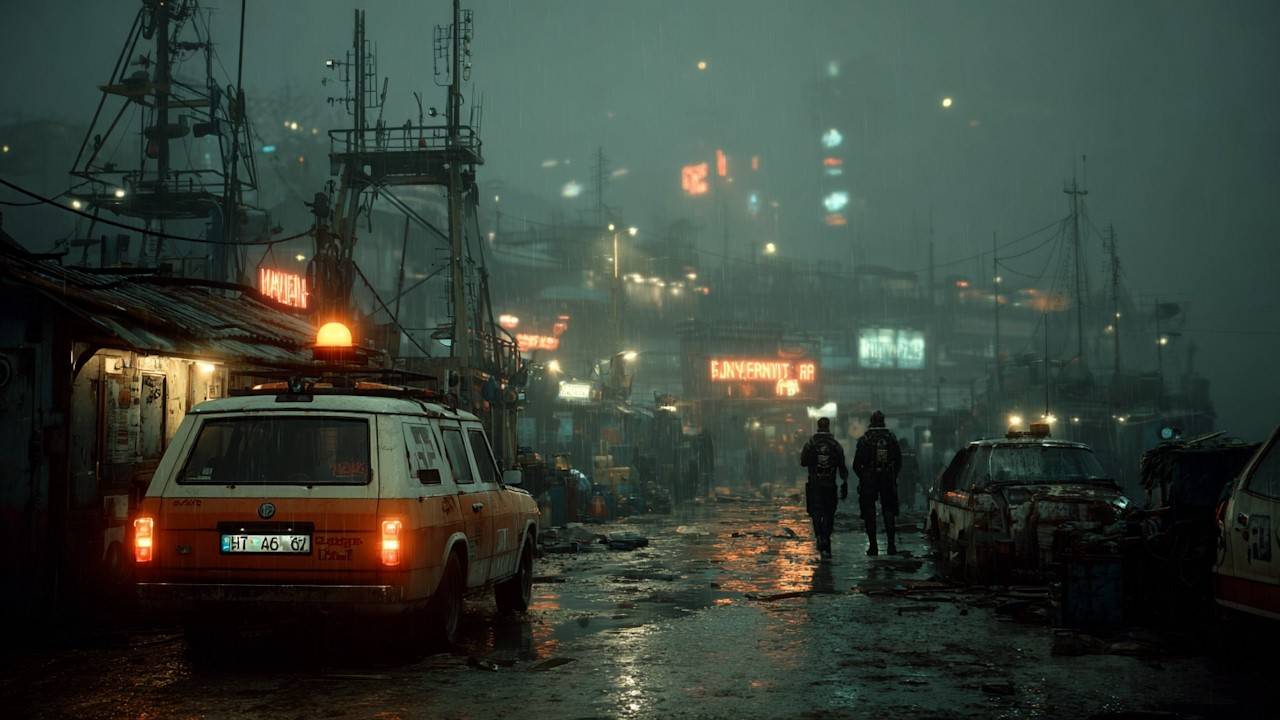 Tower Block Yard / Cyberpunk Patrol in Residential Zone