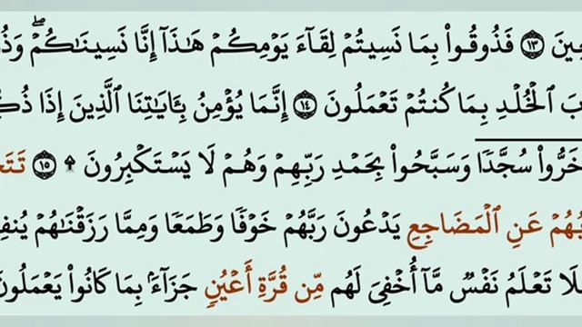 Quran  💚 32 . Сәҗдә   Sajda  Саджа  , ayatov 30 - земной поклон .
