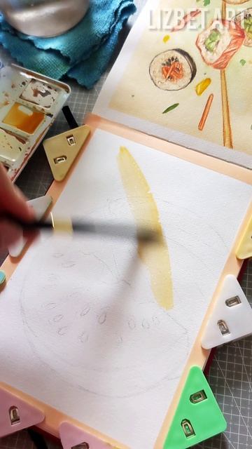Главный вопрос августа 🍉или🍈 #tiktok #shorts #art #painting #watercolor #lizbet #asmr