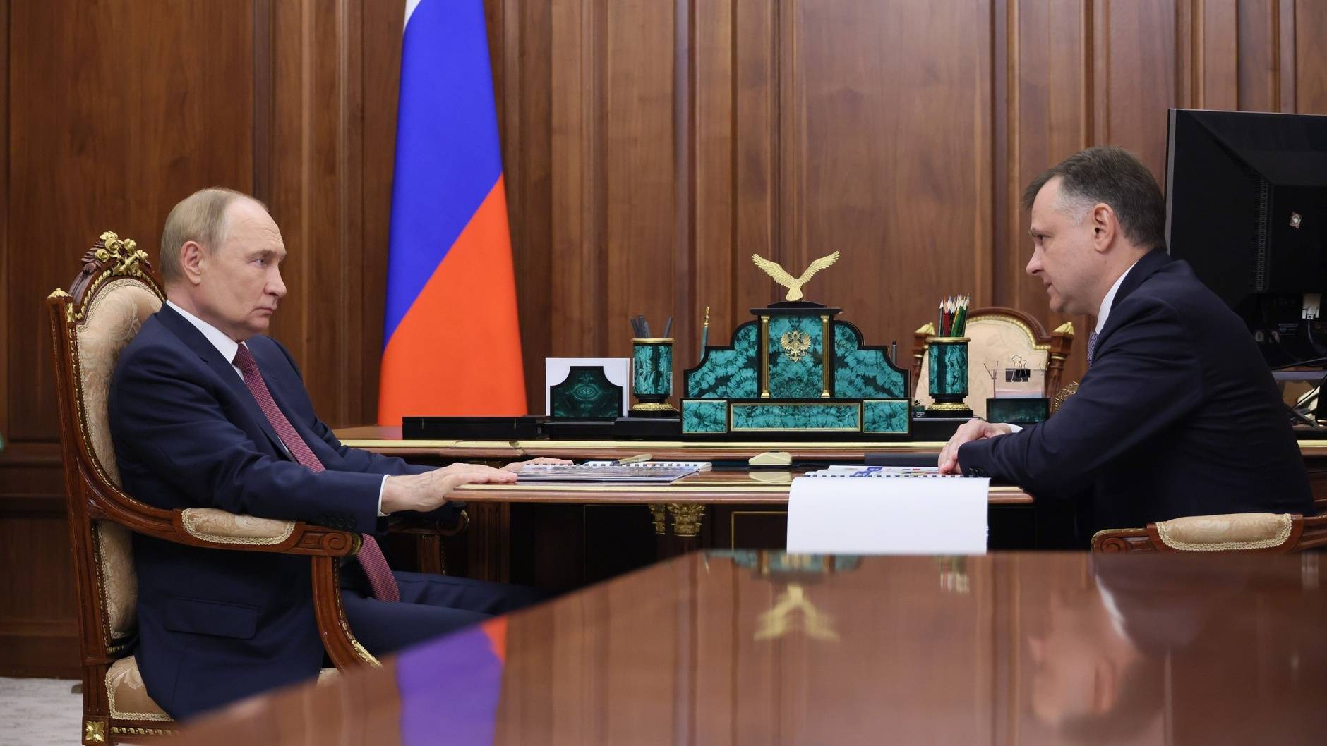 Встреча Президента РФ В.В.Путина с врио губернатора Ростовской области Ю.Б.Слюсарем