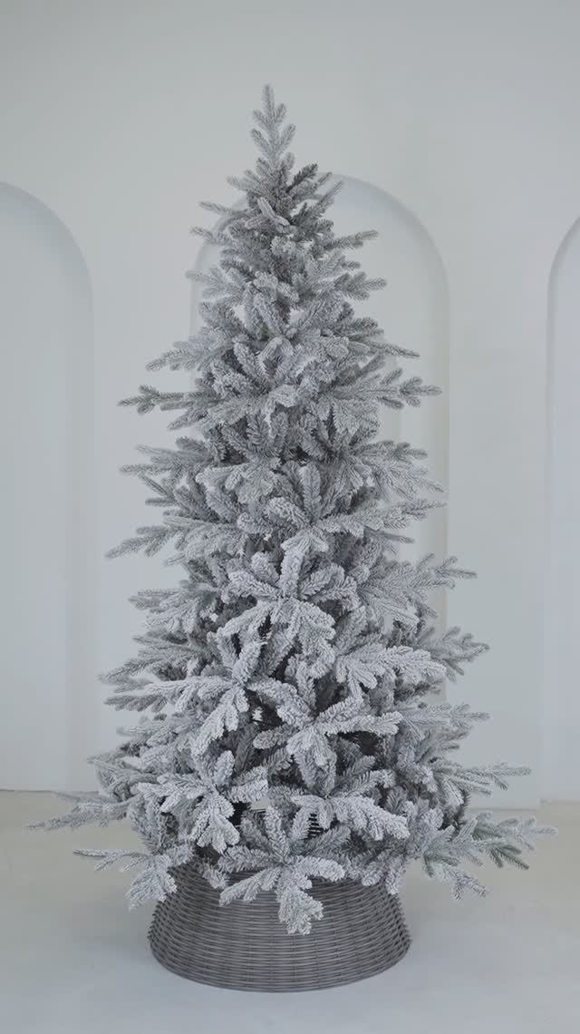 Обзор на искусственную ель "Сибирская заснеженная" из комбинированной хвои (Литая+ПВХ), ЕлкиТорг