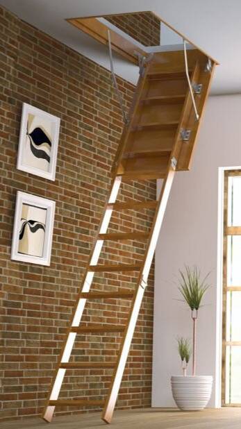 Лайфхак о том, как установить чердачную лестницу в одни руки. Полный процесс монтажа