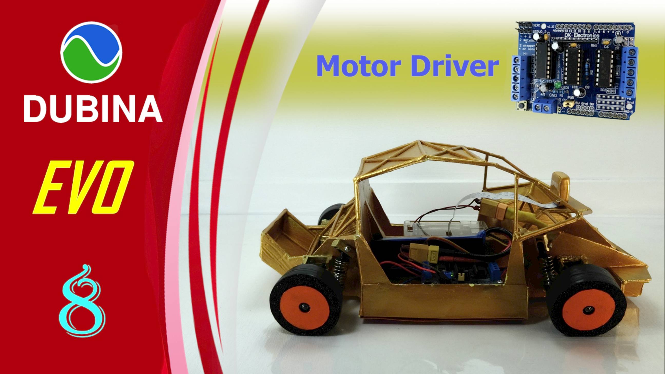 Драйвер моторов электрического робокара с искусственным интеллектом Dubina в масштабе 1:10