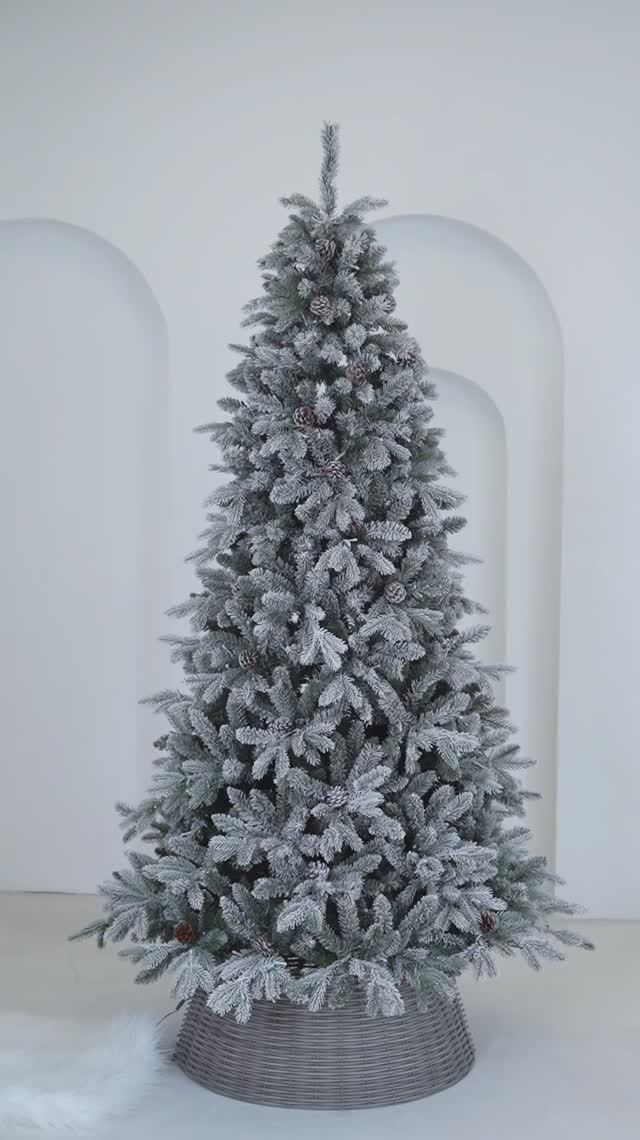 Обзор на искусственную ель "Скандинавия заснеженная" из комбинированной хвои (Литая+ПВХ), ЕлкиТорг