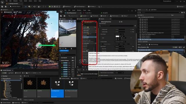 Падающие листья [Niagara] в Unreal Engine 5 [автоперевод]
