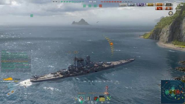Бой на линкоре "Владивосток" на карте "Два брата". 18 августа 2025 года.