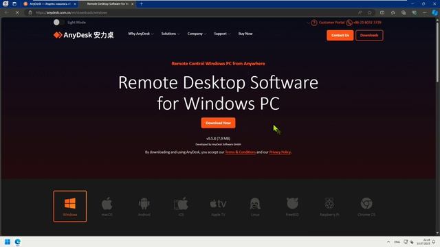 Как установить AnyDesk в операционной системе Windows 10,11.
