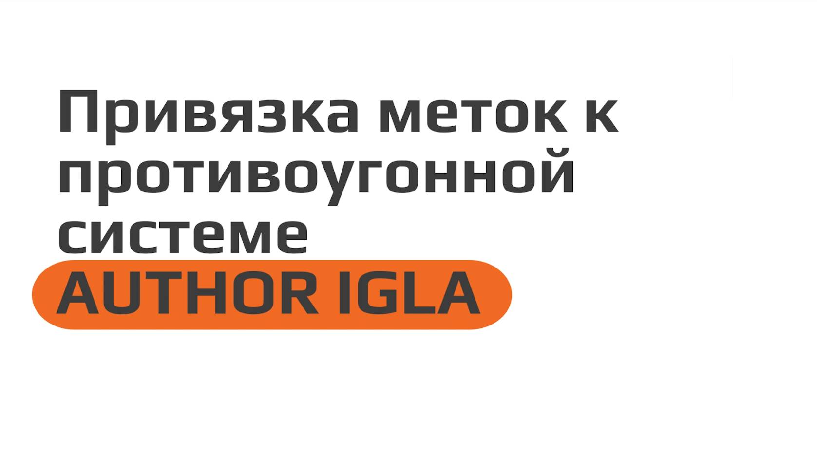 Привязка меток к противоугонной системе AUTHOR IGLA