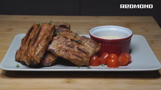 Как приготовить свиные ребрышки на гриле? | Рецепт ребрышек на гриле SteakMaster REDMOND RGM-M805