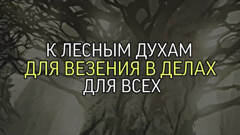 К ЛЕСНЫМ ДУХАМ...ДЛЯ ВЕЗЕНИЯ В ДЕЛАХ....ДЛЯ ВСЕХ...