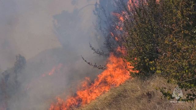 Ликвидация ландшафтных пожаров вблизи с. Трёхпрудное и с. Константиновка Симферопольского района