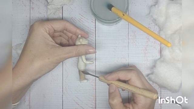 Кошечка с клубочками - ватная игрушка, часть 2. Трусики с рюшами