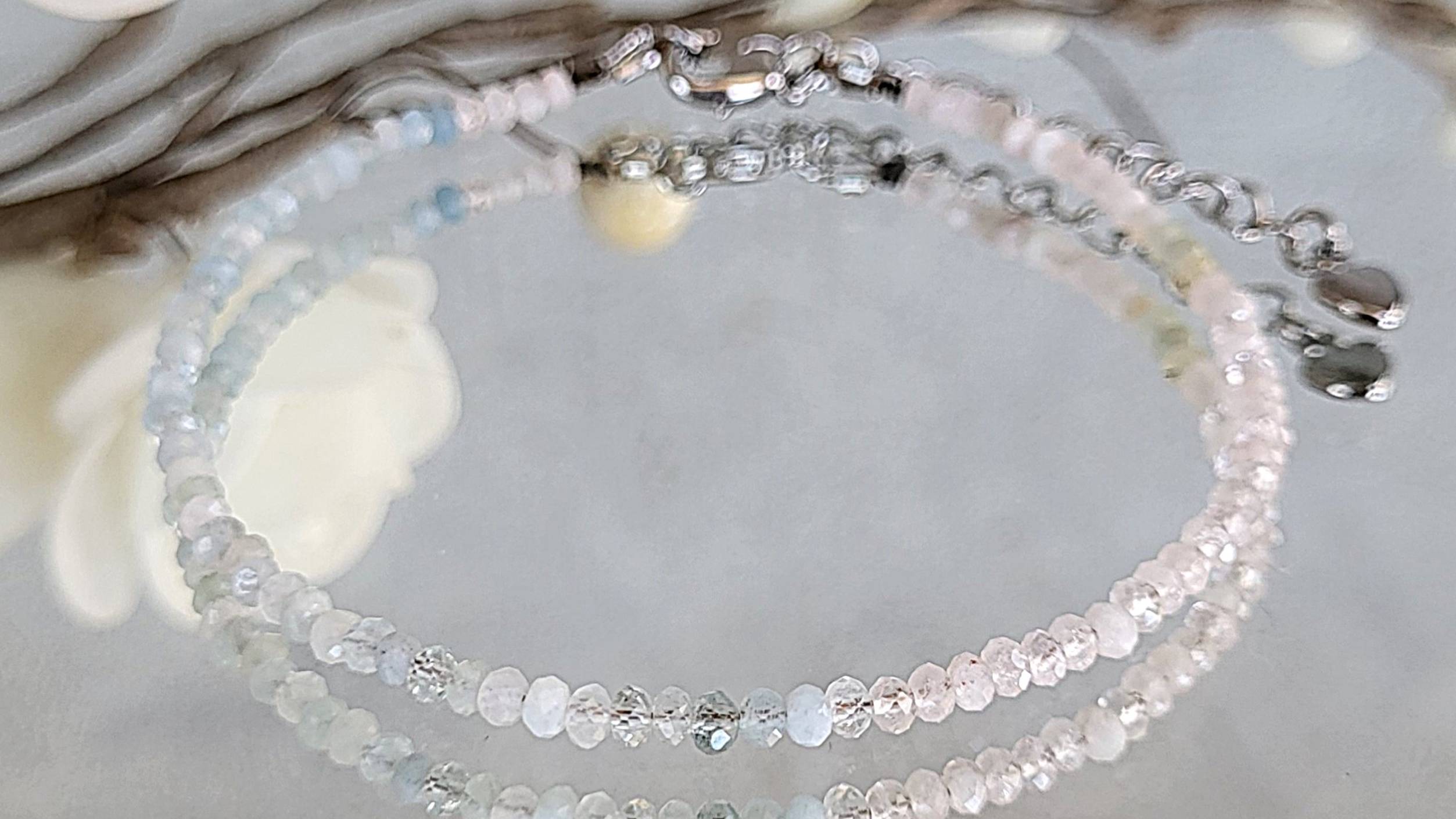 Браслет из берилла рондель 3 мм. огранка