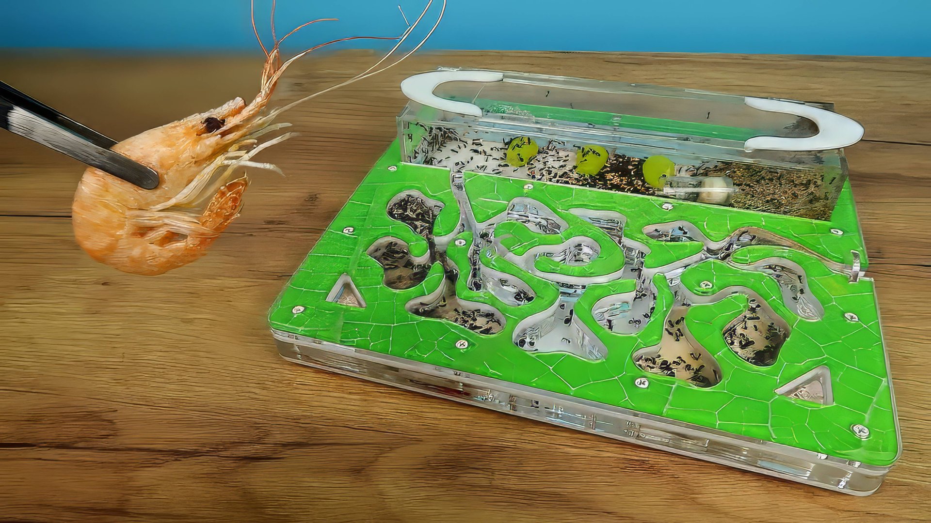 КРЕВЕТКА - ЛЮБИМОЕ ЛАКОМСТВО МУРАВЬЕВ!