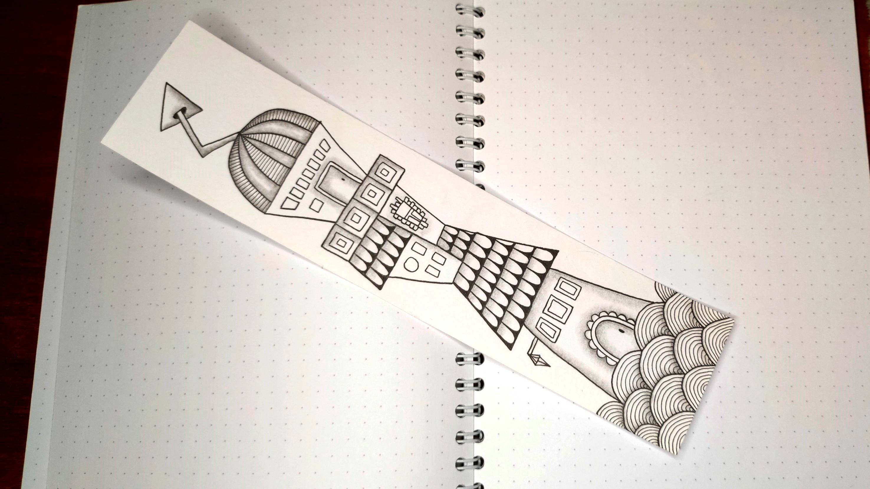 Закладка-раскраска Мультяшный домик