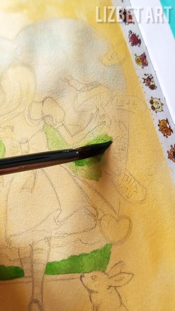 Алиса в стране чудес 🎩#tiktok #shorts #art #gouache #lizbet