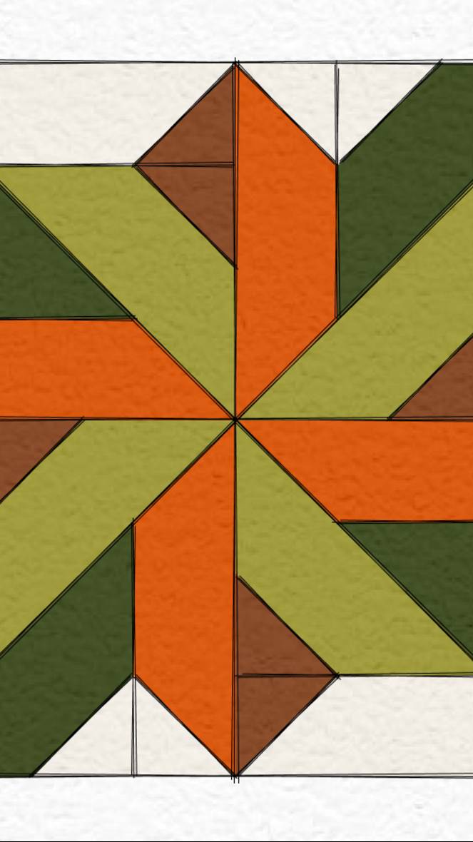 Шьём сразу 2 лоскутных блока, они не одинаковые, а являются зеркальным отражением друг друга 😊