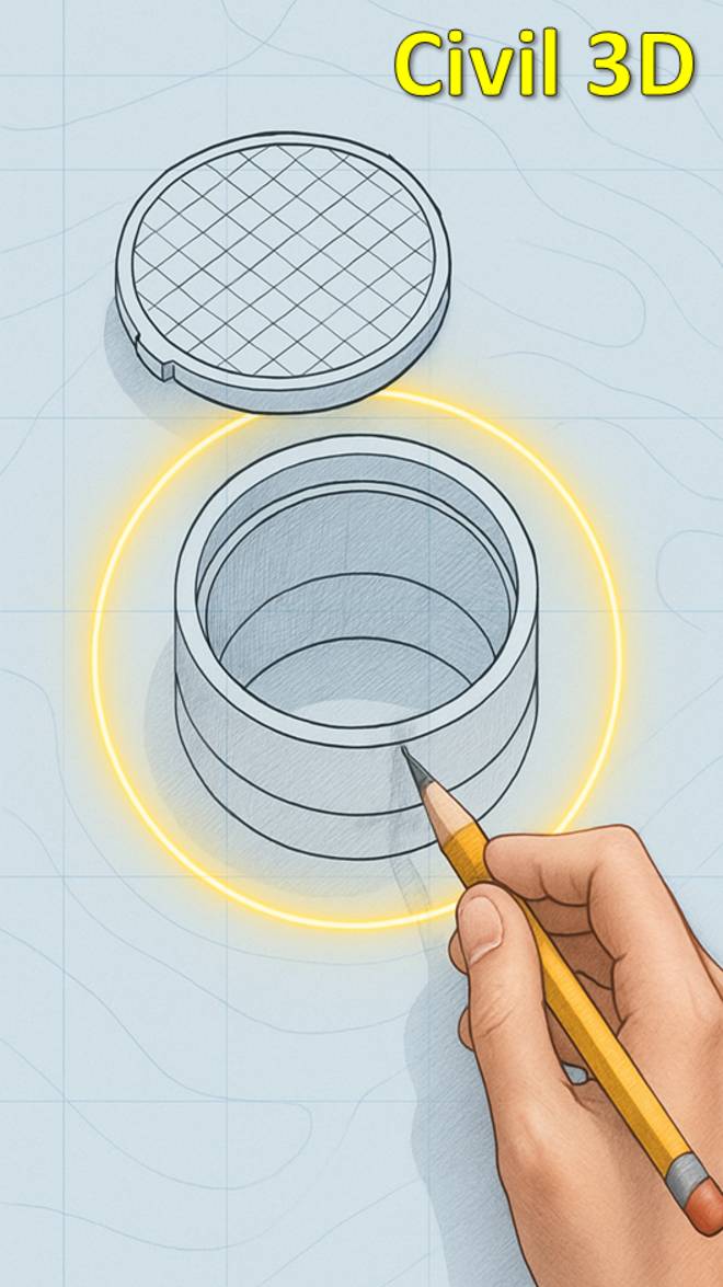 Civil 3D настройка стиля колодца в плане