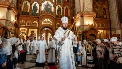 Архиерейское богослужение в Преображенском соборе г. Люберцы