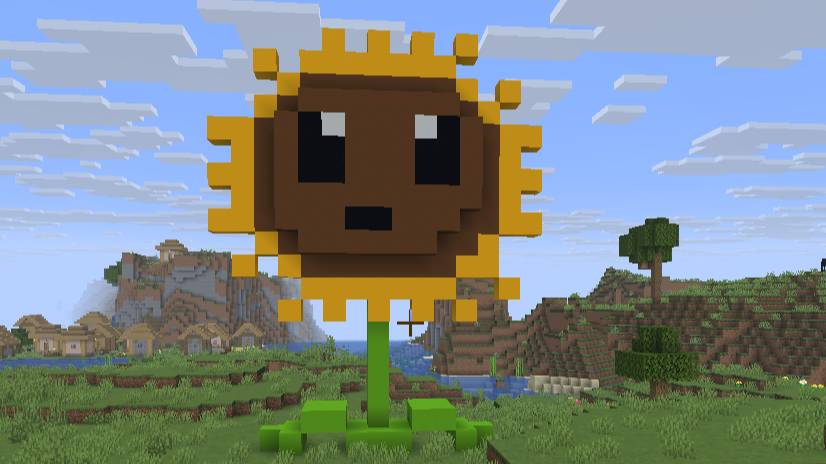 Майнкрафт но я построил подсолнух из  PvZ