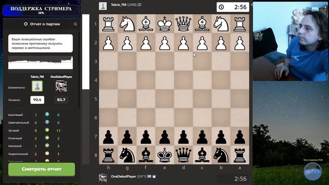 Блиц 3+0 на chess.com 14.08.2025 соперники от 2450 | Elshad system