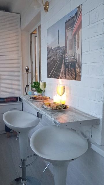 Ремонт на балконе.Барная стойка на балконе #ремонтбалкона #барнаястойка #ремонт #ремонтсвоимируками