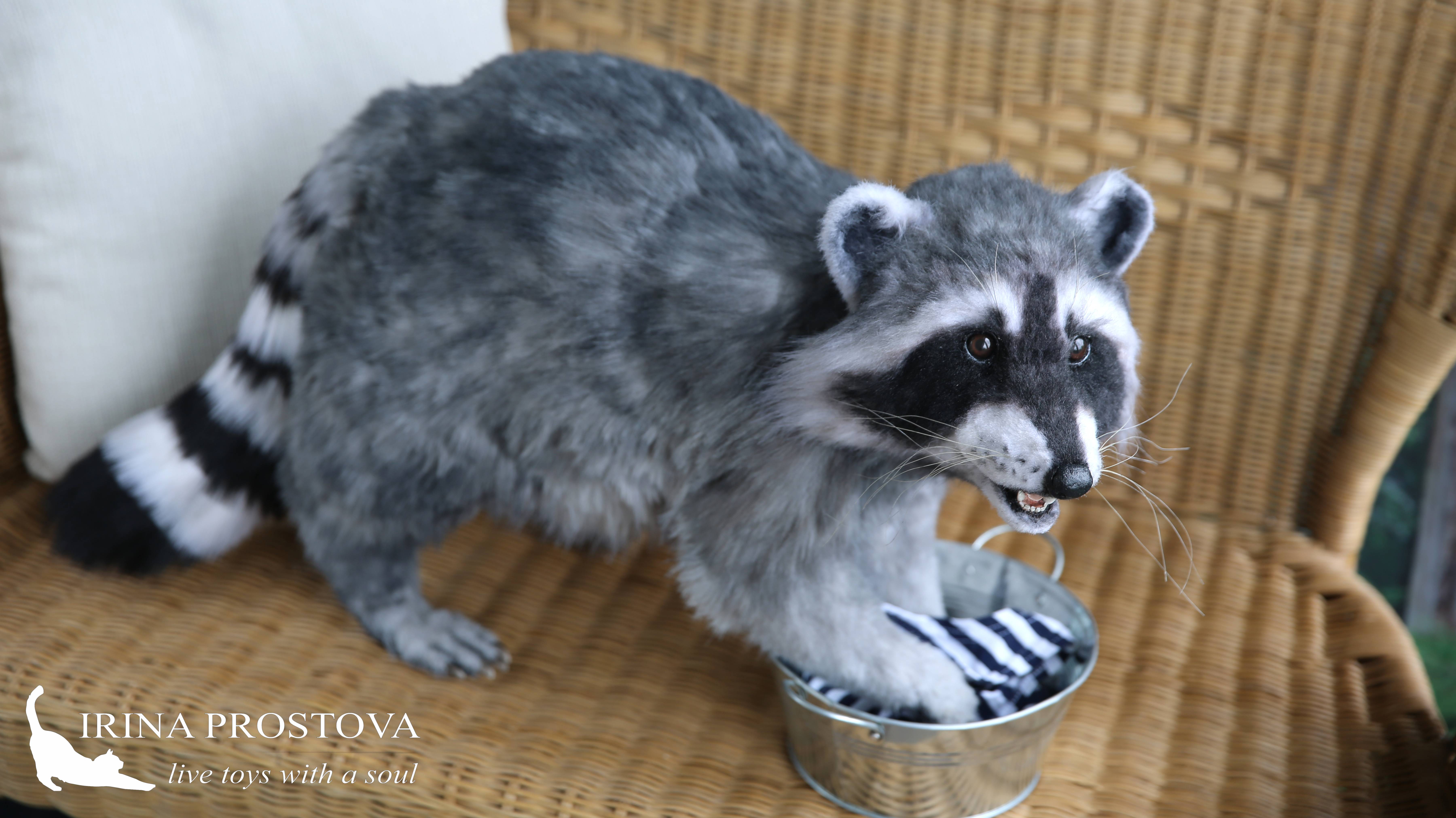 Енот Егорка мягкая подвижная игрушка.