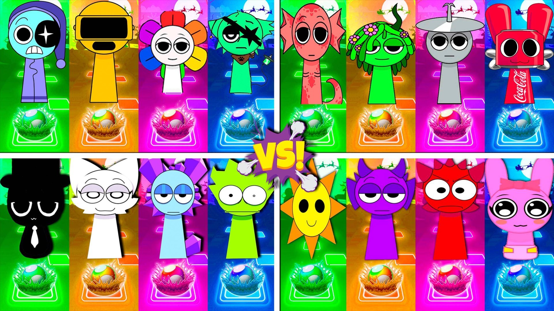 ВСЕ СПРУНКИ МЕГАМИКС 1-4 уровни - Мультики про Спрунке | МУЛЬТФИЛЬМЫ SPRUNKI в Tiles Hop