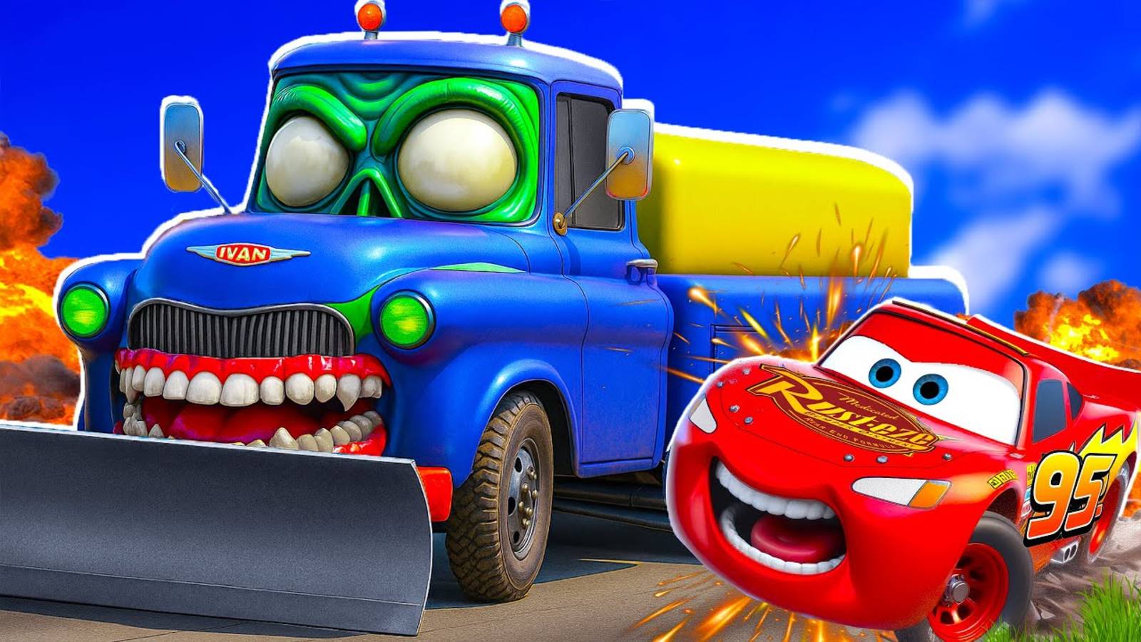 🔥МОЛНИЯ МАКВИН🔥 И ЕГО ДРУЗЬЯ СУПЕР ГЕРОИ ДЖКСОН ШТОРМ ПРОТИВ ОГРОМНОГО ГРУЗОВИКА