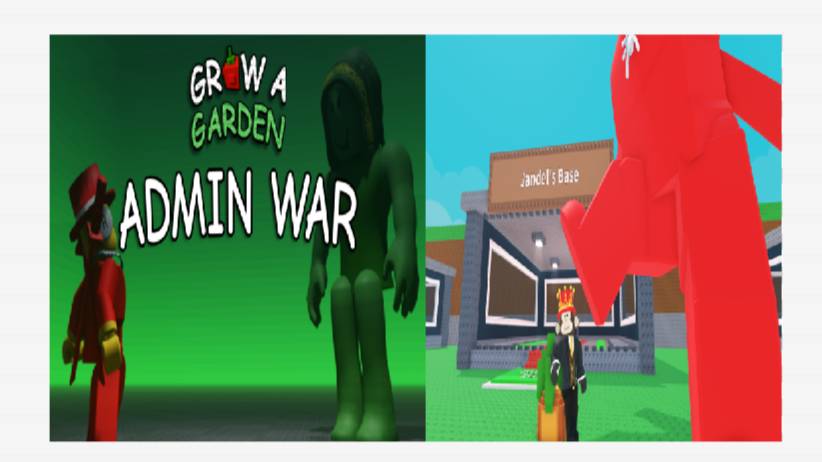 Админская война Вырасти сад против Укради Брейнрот в роблоксе