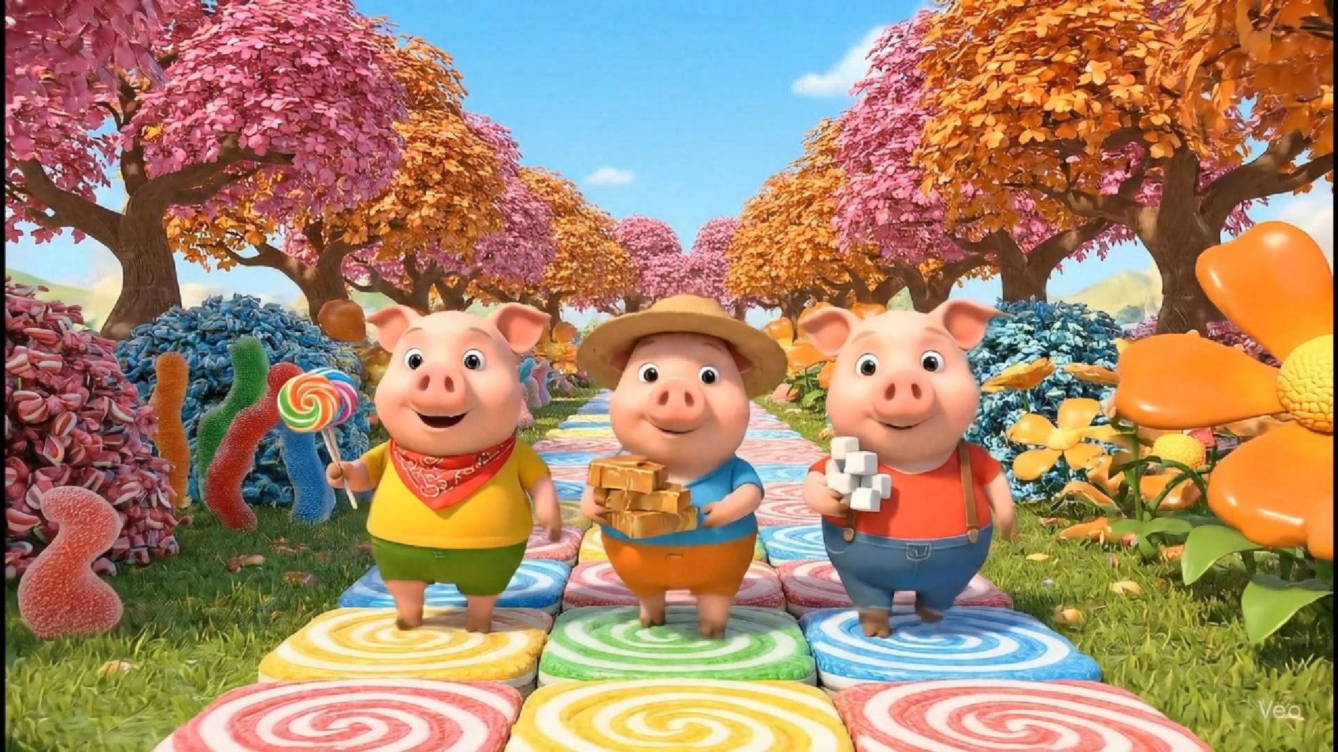 🍭 Три поросёнка в мире сладостей