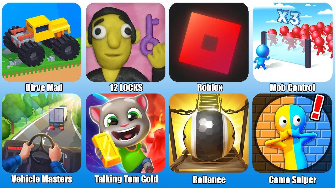 Роблокс,12 ЗАМКОВ,Dirve Mad,Mob Control,Vehicle Masters,Talking Tom Gold Run,Rollance,Camo Sniper