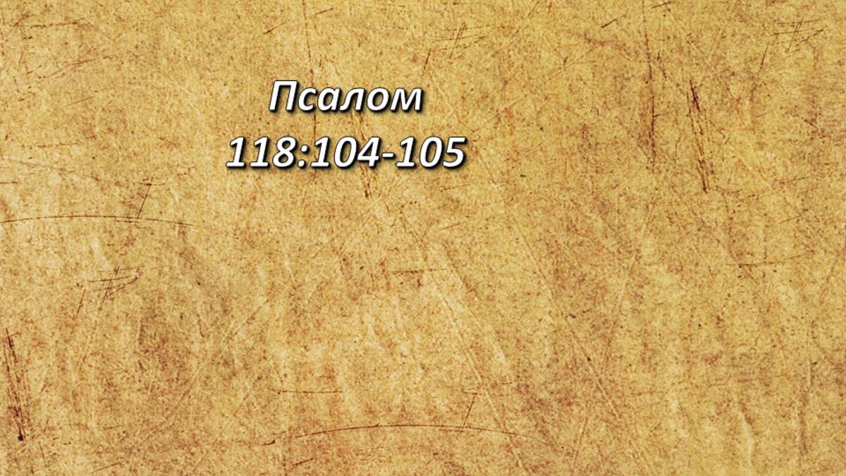 Стих дня. Псалом, 118,104-105.