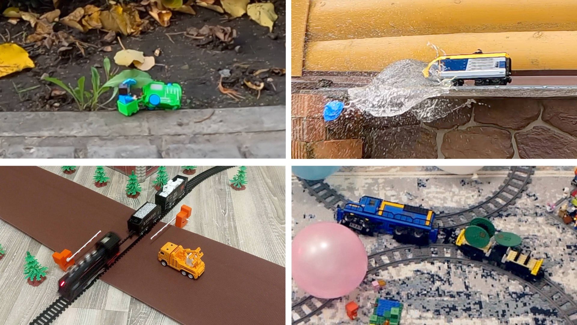 Игрушечные поезда аварии, падения и фэйлы / Видео про поезда игрушки для детей