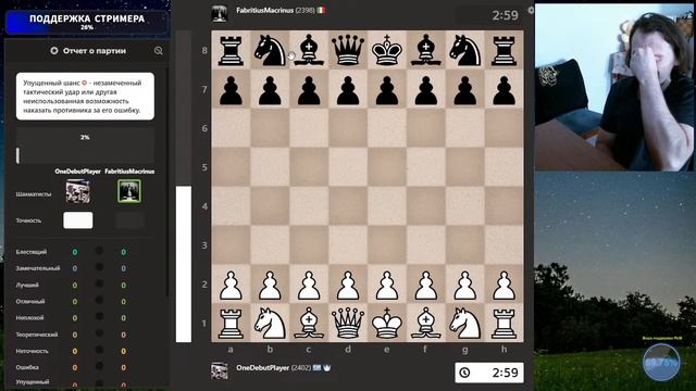Блиц 3+0 на chess.com 05.08.2025 соперники от 2400 | Elshad system