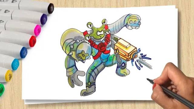 Как нарисовать Гуджитсу Гупи GooJitZu Galaxy  — Super Goopy Warsnap с водяным бластером