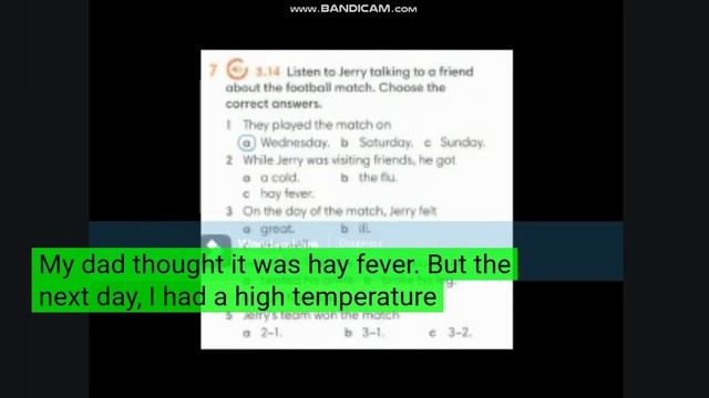 Audio 3.14 Jerry tells about the match