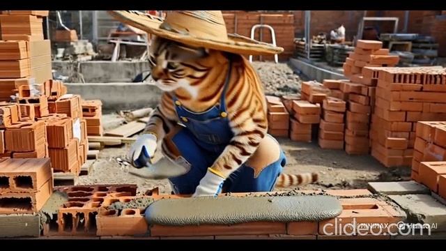 Кот на стройке 3