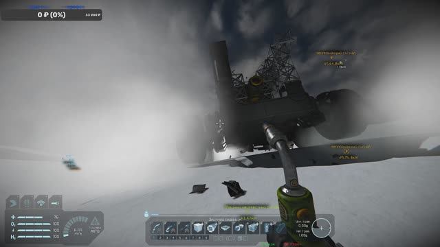 Space Engineers Ep. 7 Сдетонировали баки =( пол машины разнесло....