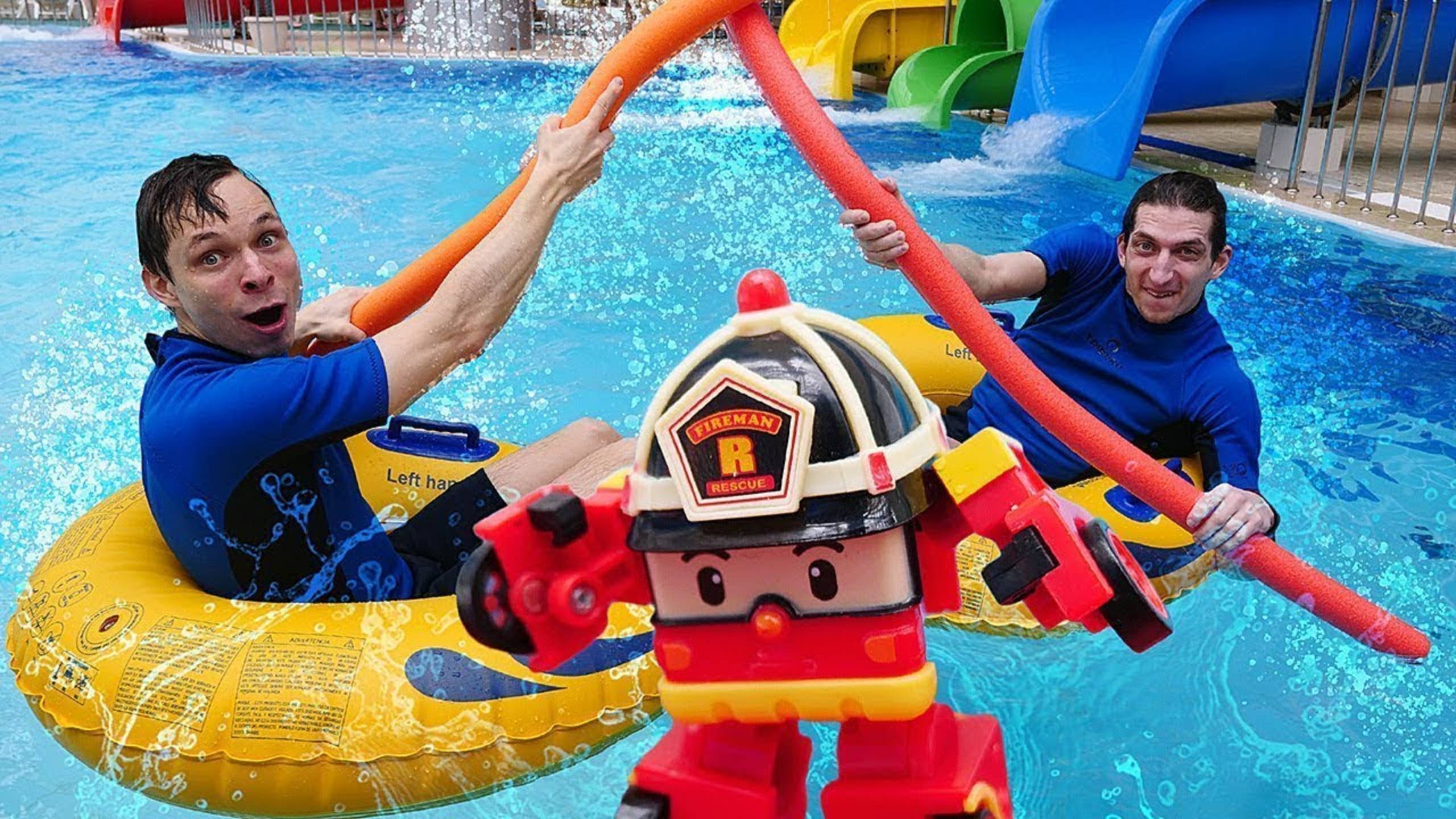 Робокар Поли и Челлендж в Аквапарке: Кто Останется Сухим?