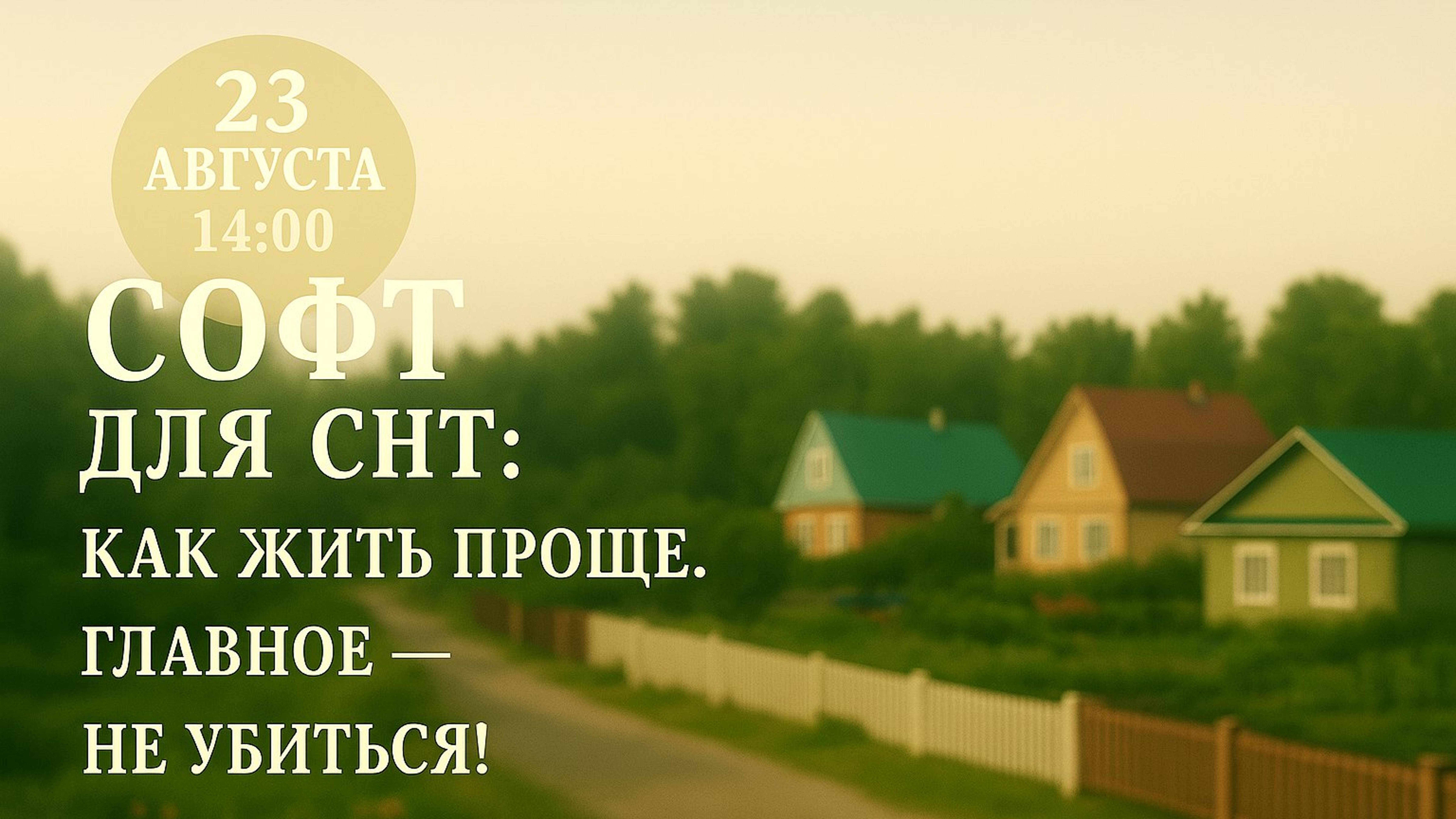 Софт для СНТ. Как жить проще. Главное - не убиться!