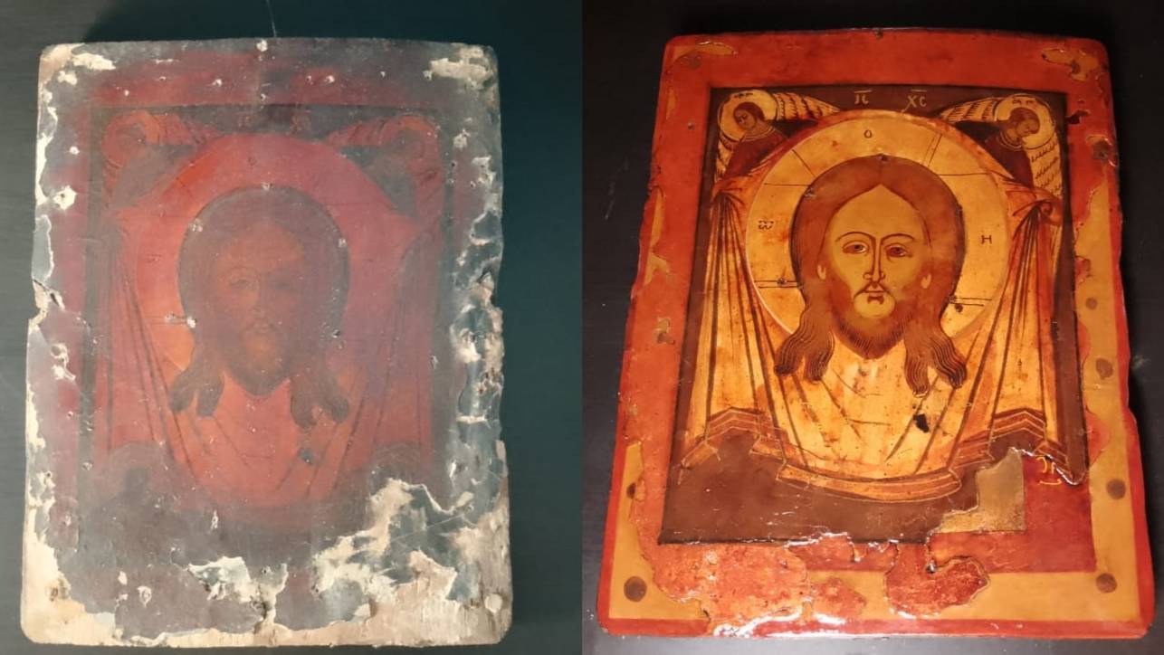 Спас Нерукотворный - интересные моменты реставрации старинной иконы.