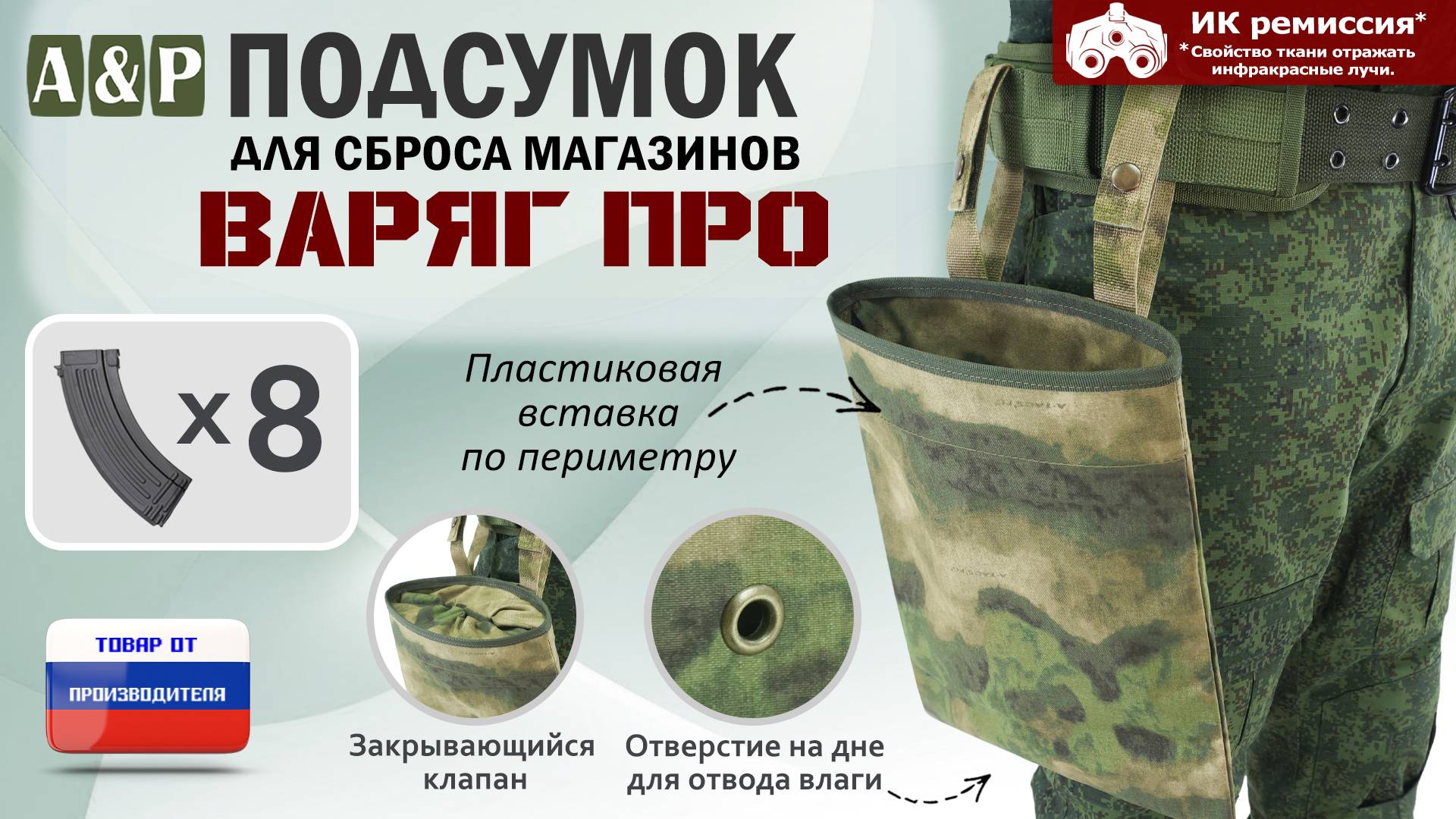 Подсумок для сброса магазинов "Варяг ПРО". Цвет: A-TACS FG. Промо-ролик.