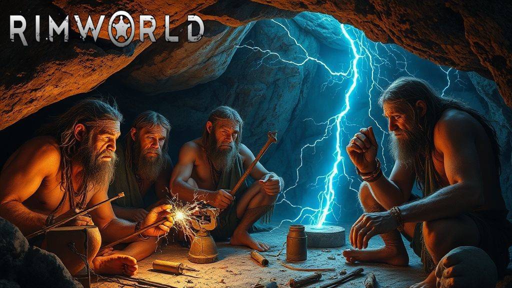 Изучение Электричества #2 Племя Неандертальцев  Rimworld