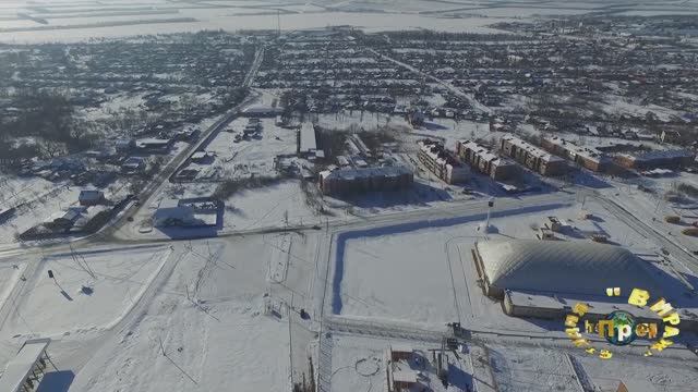 Отрадная зима вид с высоты птичьего полета