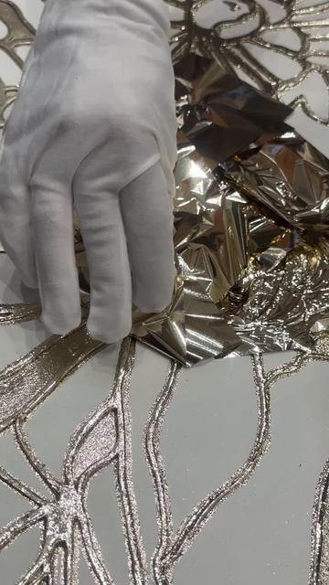 Золочение текстурной картины 100×70 | интерьерное искусство и фактура